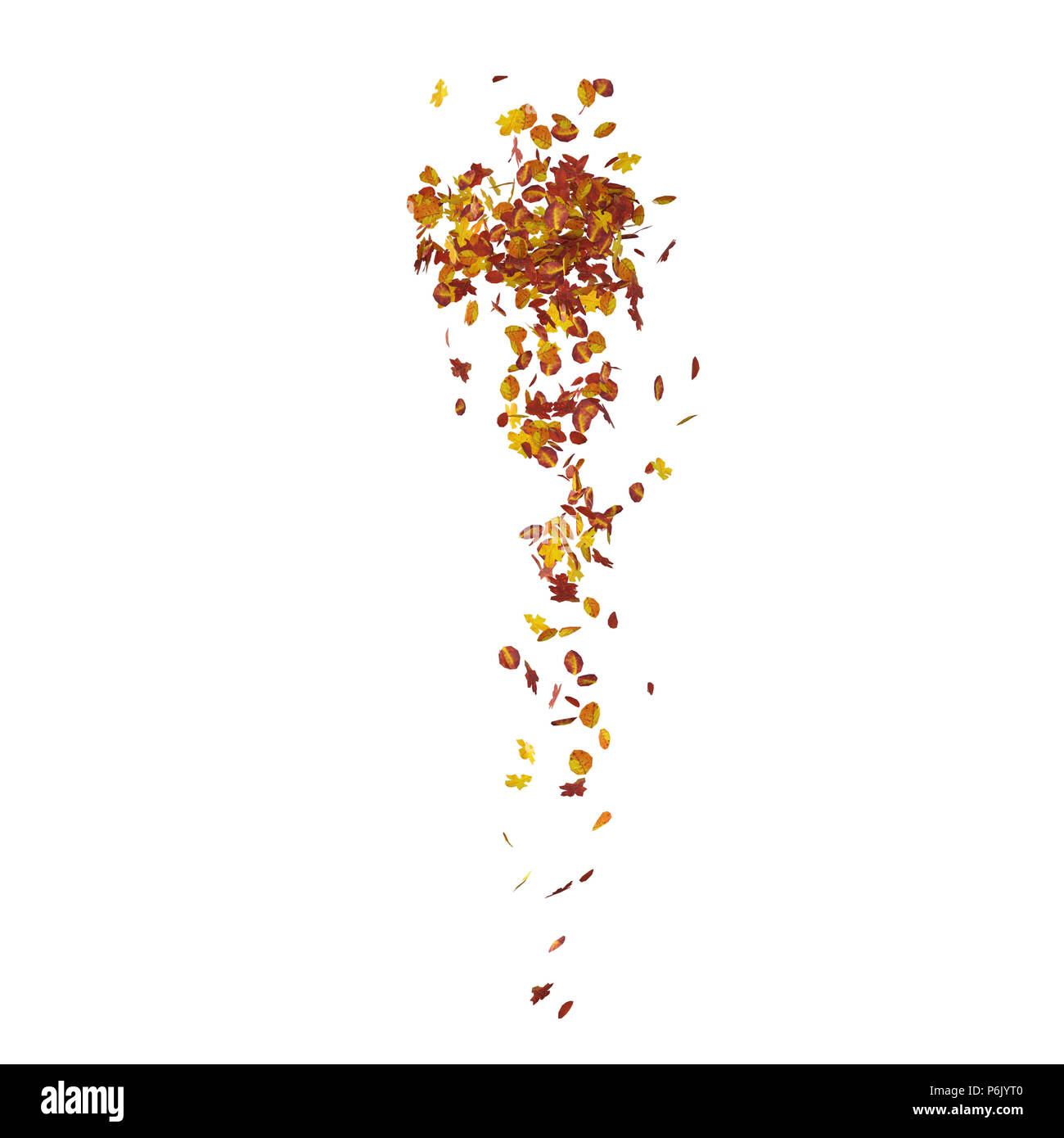 Falling Autumn Leaves isolated on white, 3d render Stock Photo - Alamy