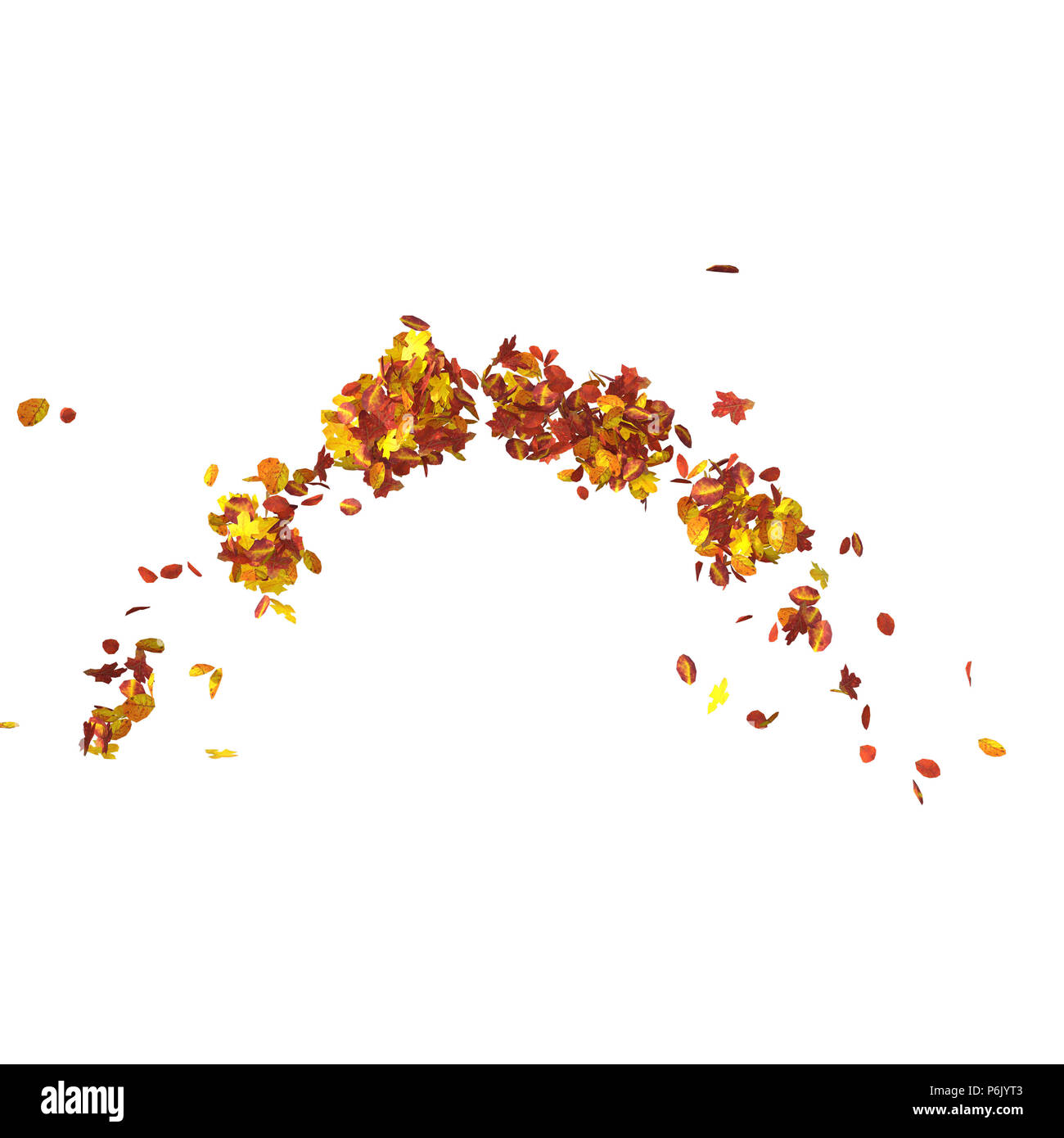 Falling Autumn Leaves isolated on white, 3d render Stock Photo - Alamy