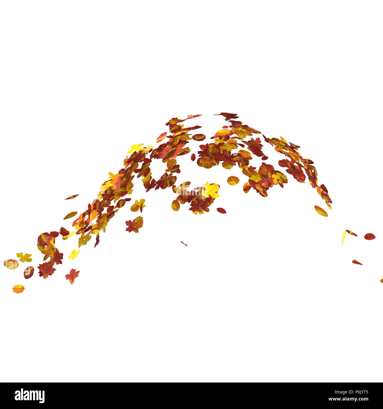 Falling Autumn Leaves isolated on white, 3d render Stock Photo - Alamy