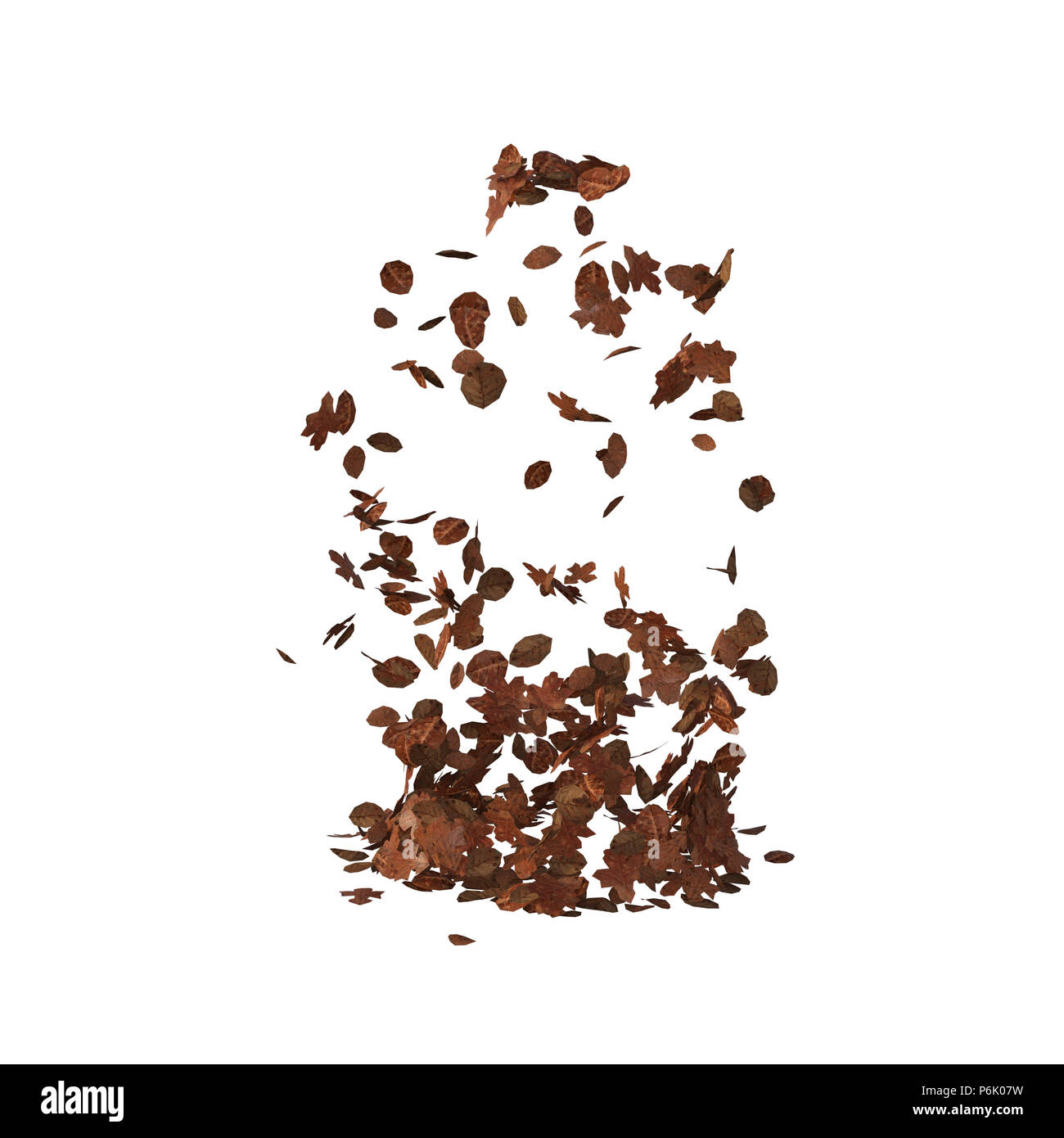 Falling Autumn Leaves isolated on white, 3d render Stock Photo - Alamy