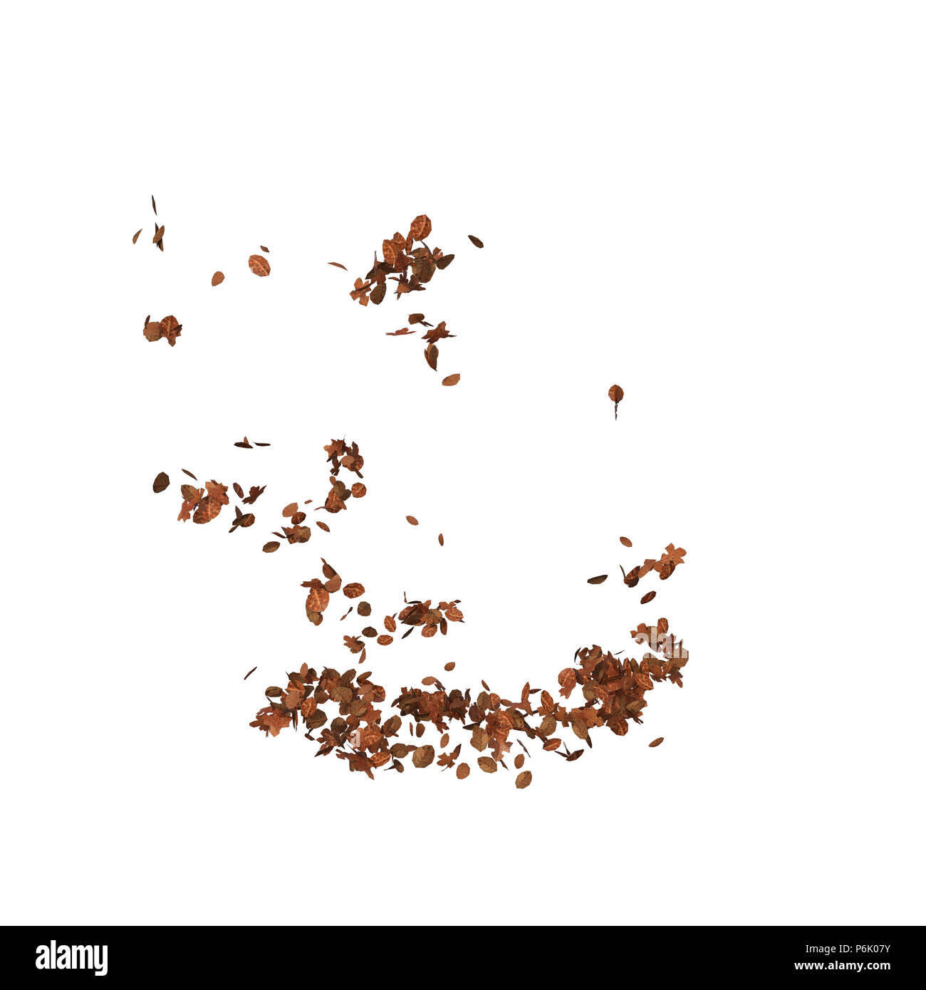 Falling Autumn Leaves isolated on white, 3d render Stock Photo - Alamy