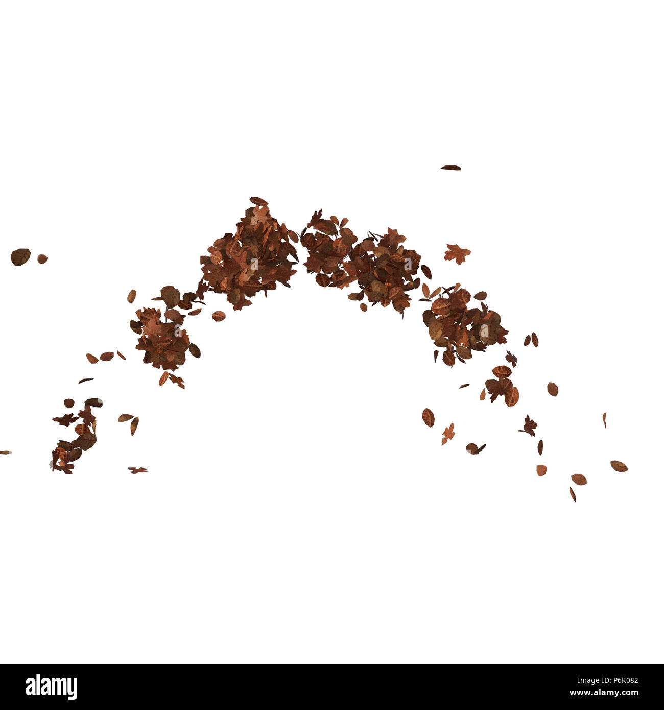 Falling Autumn Leaves isolated on white, 3d render Stock Photo - Alamy