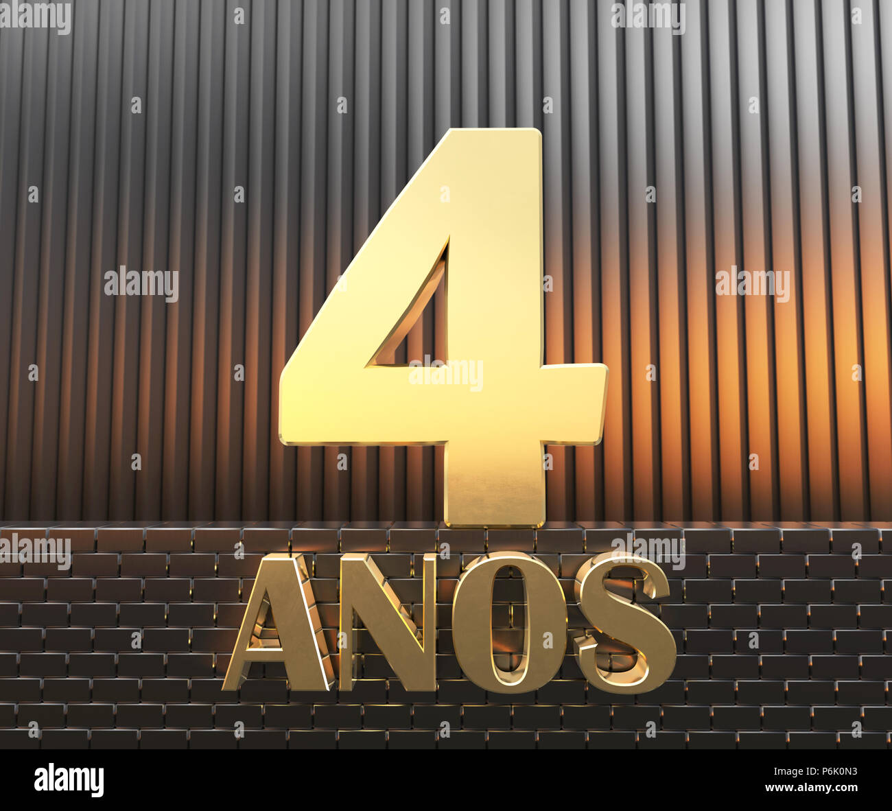 Golden number four (number 4) and the word "years" against the ...