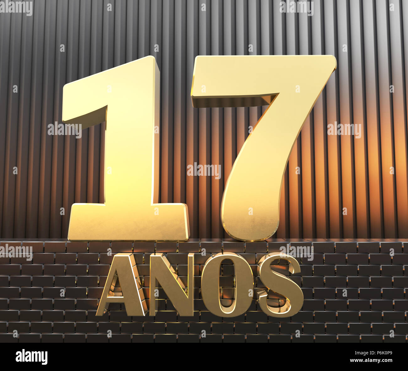 Golden number seventeen (number 17) and the word "years" against the ...