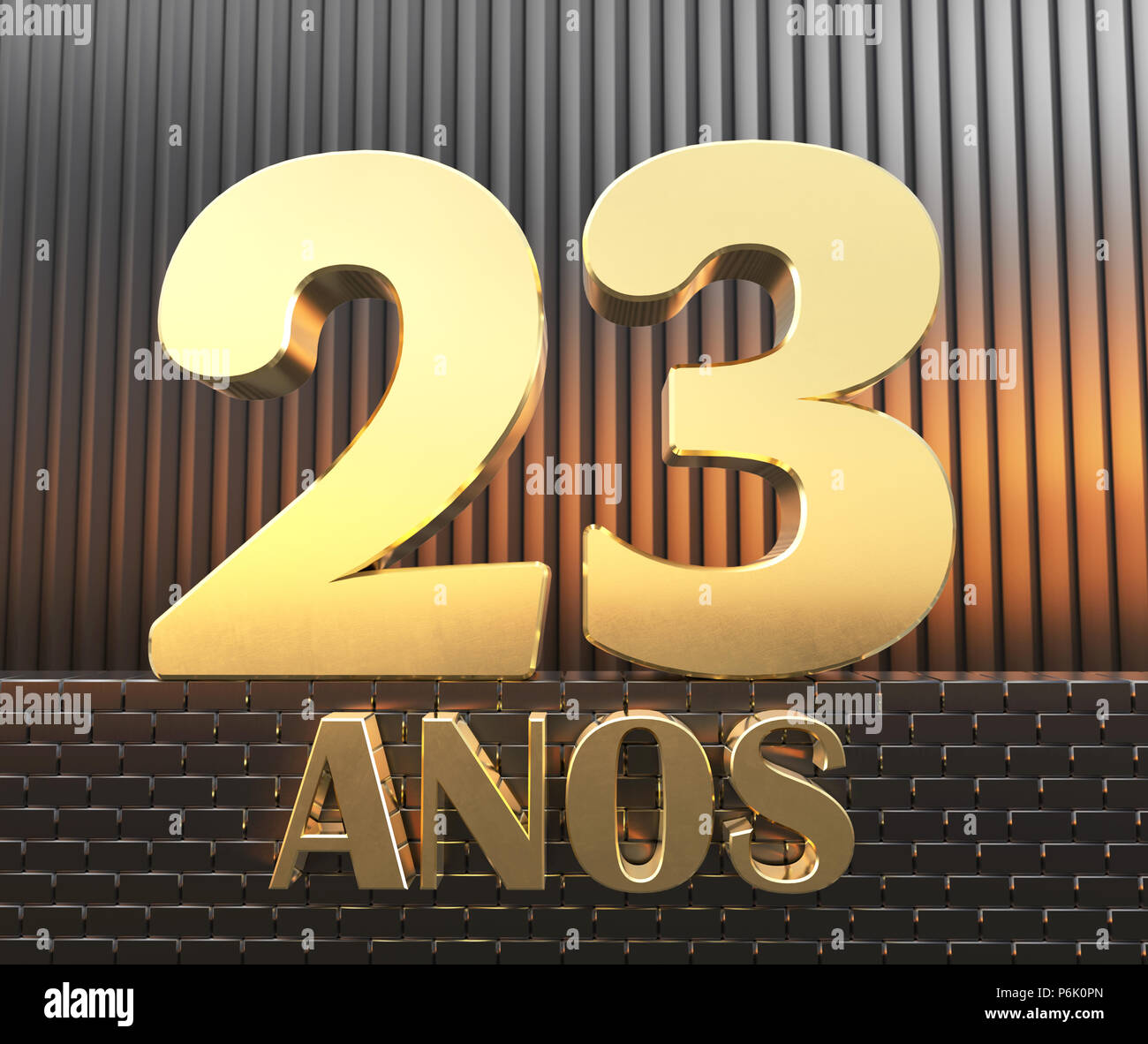Golden number twenty three (number 23) and the word "years" against the ...