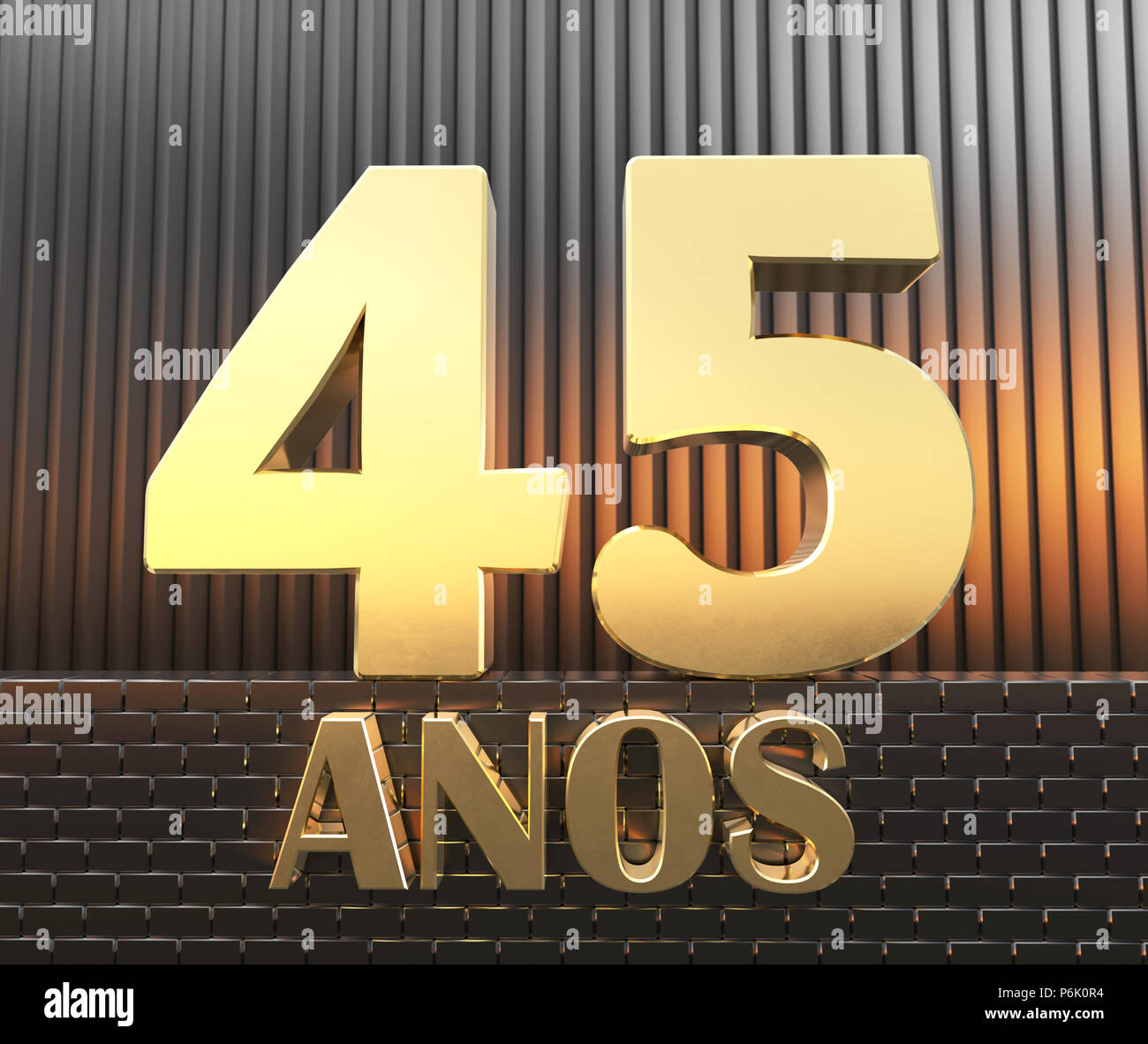 Golden number forty five (number 45) and the word "years" against the ...