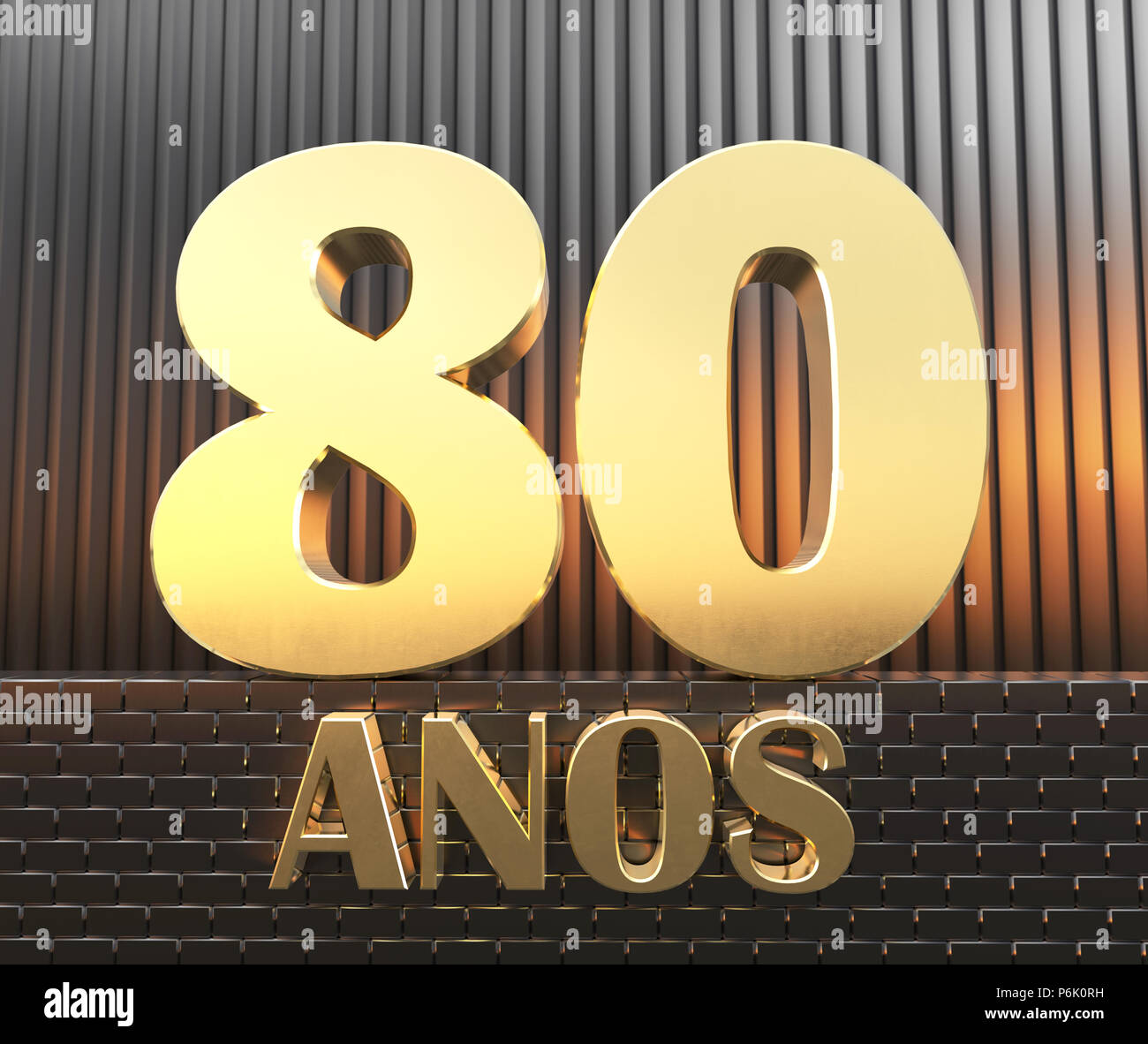 Golden number eighty (number 80) and the word "years" against the ...