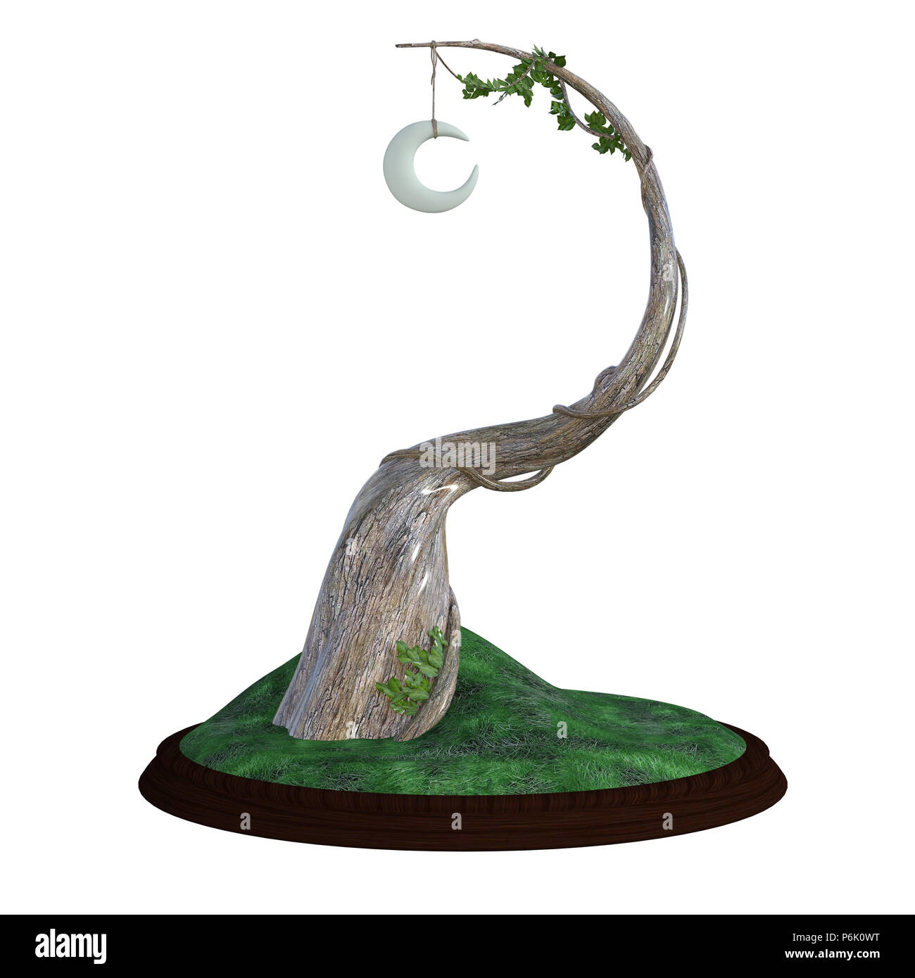 Moon tree isolated on white, 3d render Stock Photo - Alamy