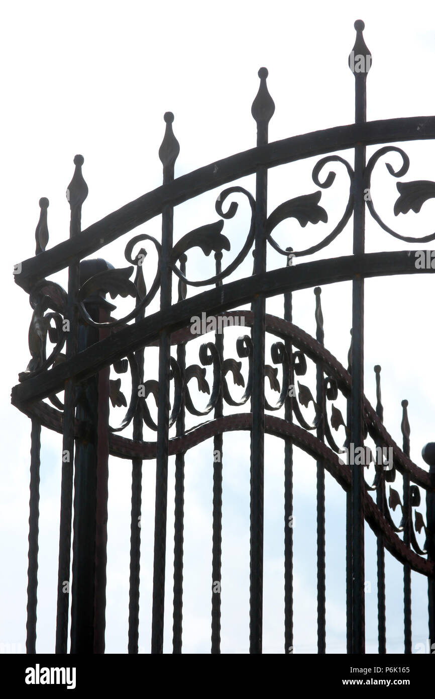 Security fence arched metal hi-res stock photography and images - Alamy
