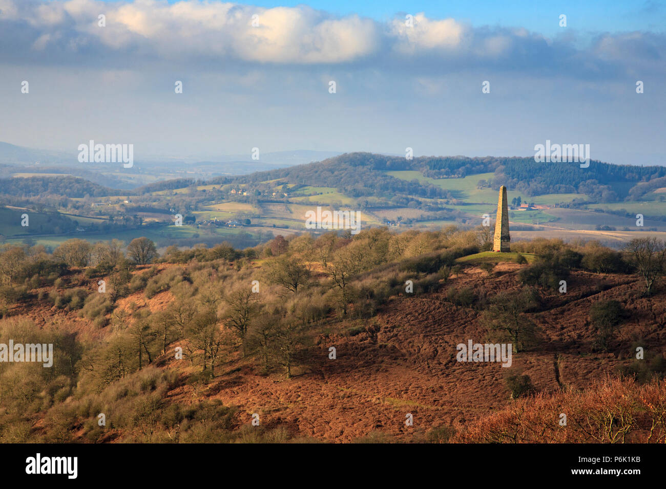 Eastnor Castle Obelisk in the Malvern Hills, Worcestershire, England ...