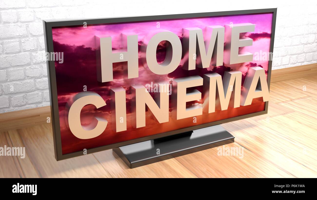 Television Home Cinema - 3D rendering Stock Photo - Alamy