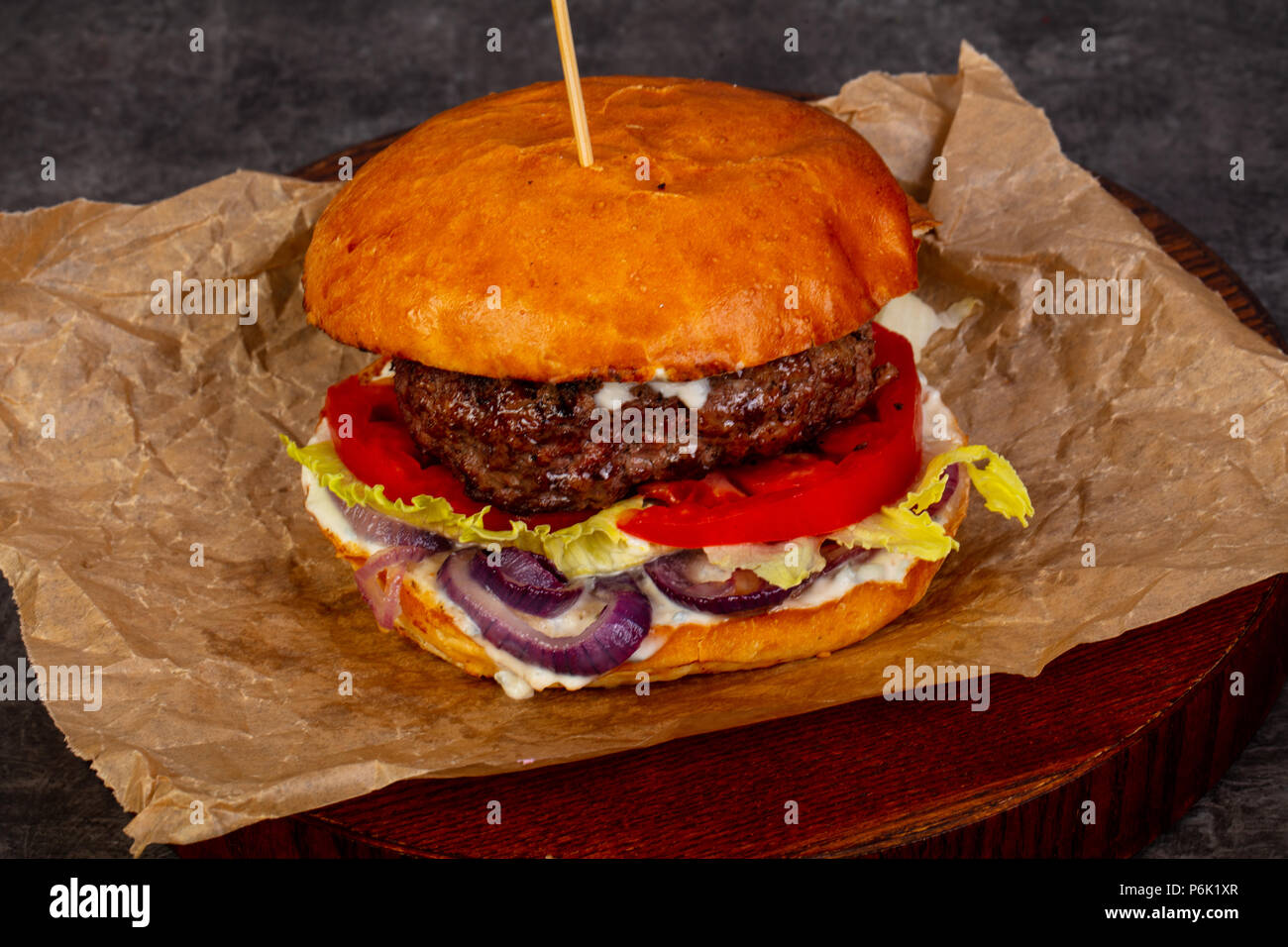 Burger with meat and cheese Stock Photo - Alamy