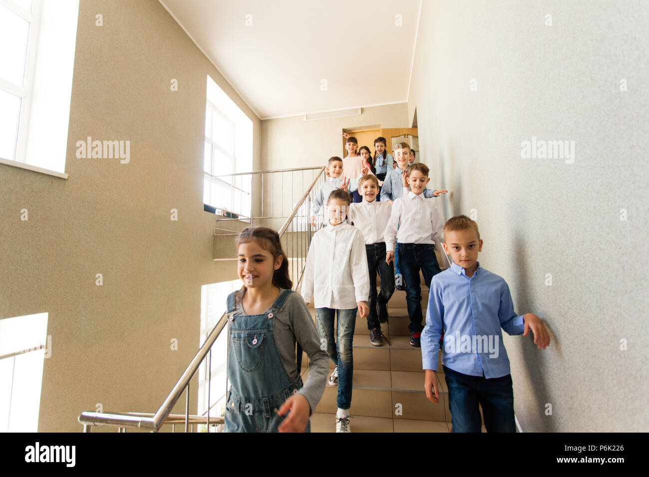 Pupils going on break Stock Photo - Alamy