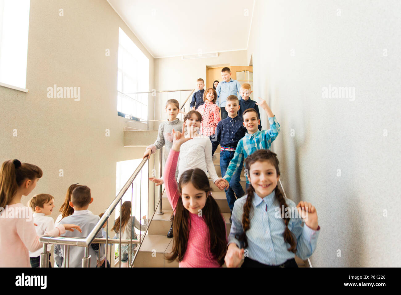Pupils going on break Stock Photo - Alamy