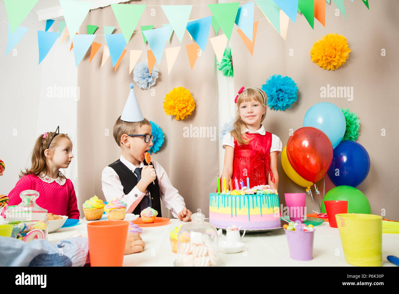 funny party in girl's burthday Stock Photo - Alamy