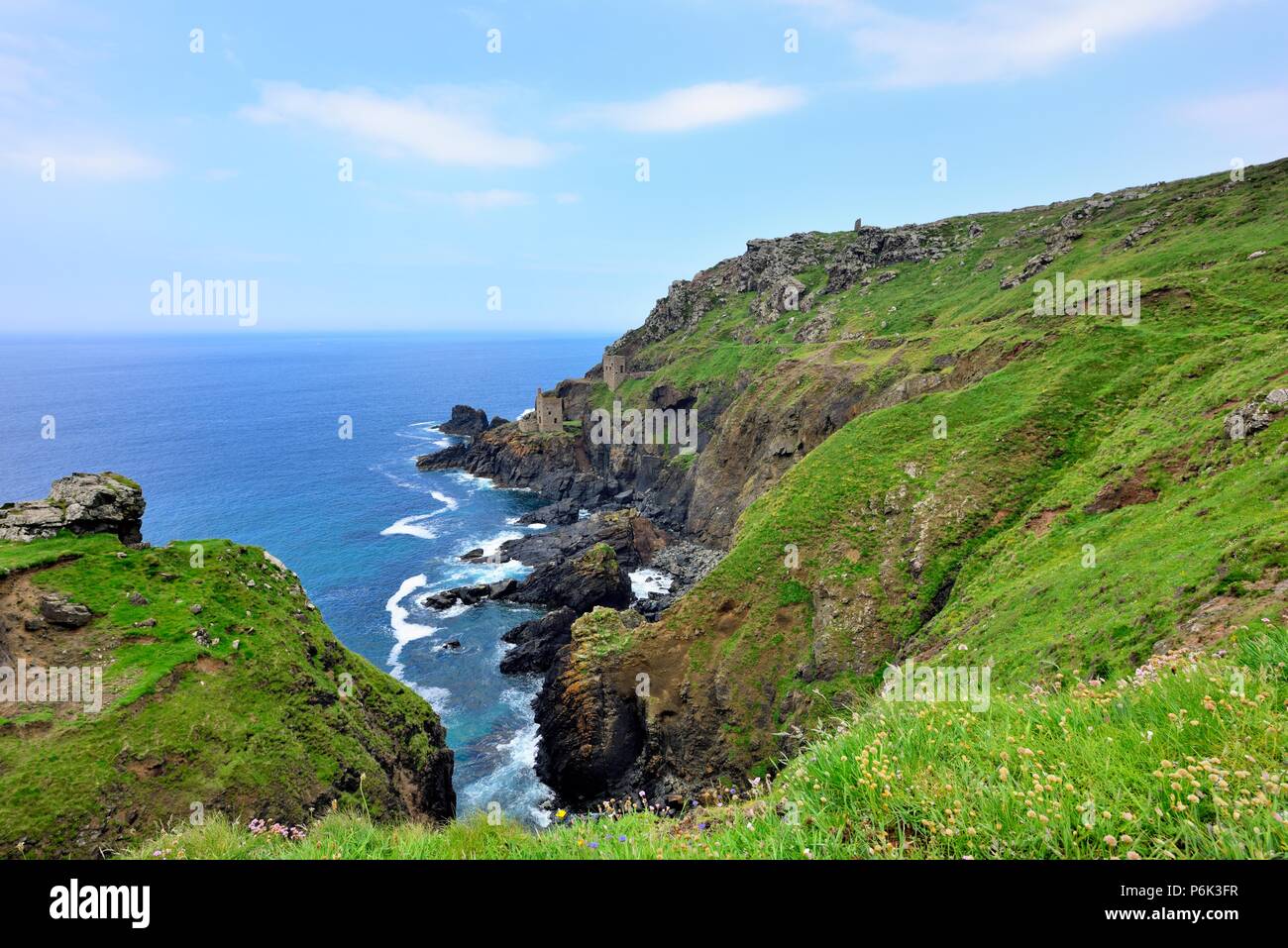 The Crowns engine houses, Botallack tin mines, Penwith, Cornwall ...