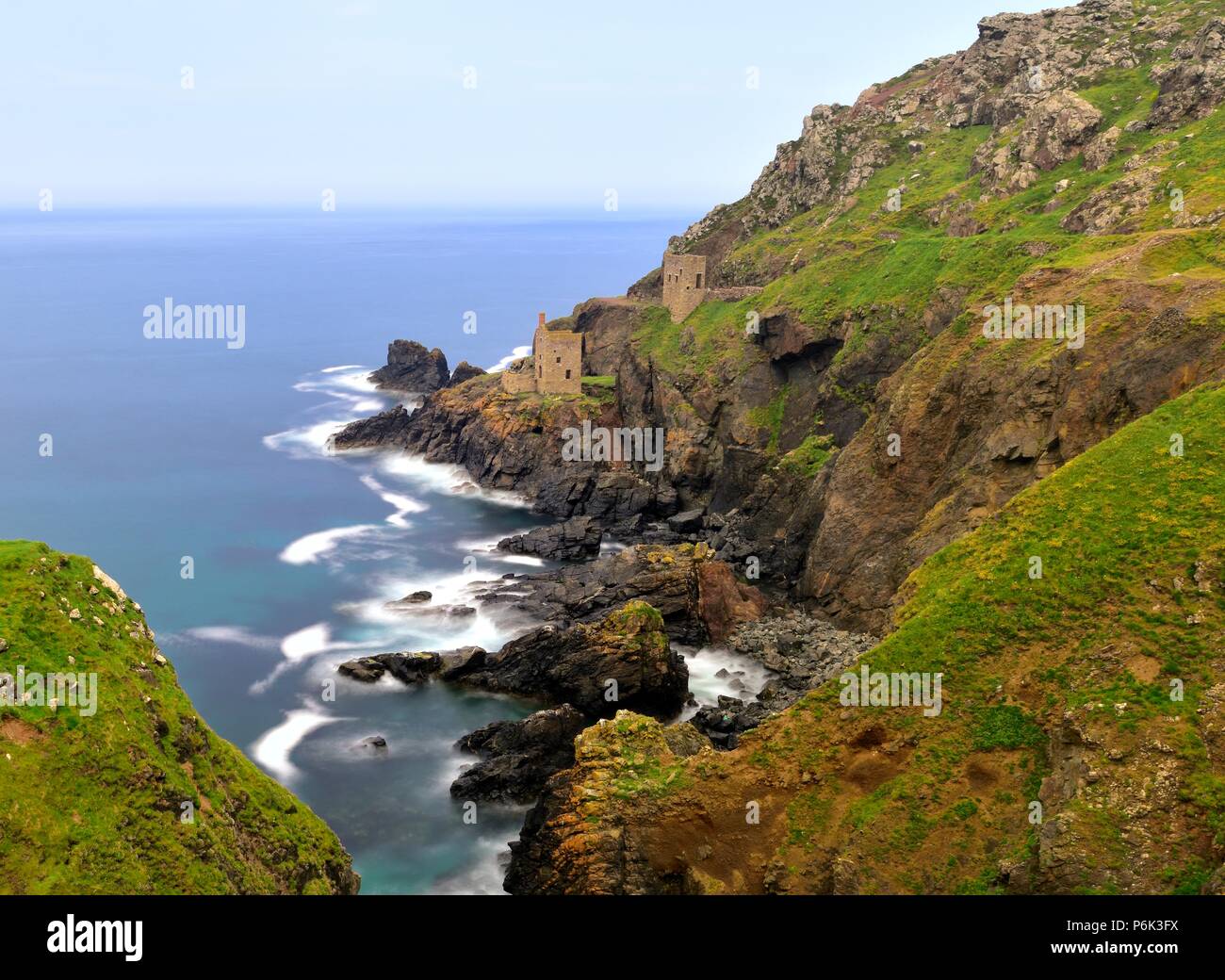 The Crowns engine houses, Botallack tin mines, Penwith, Cornwall ...