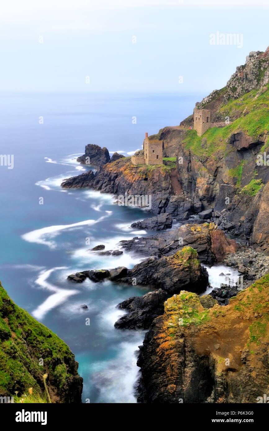 The Crowns engine houses, Botallack tin mines, Penwith, Cornwall ...