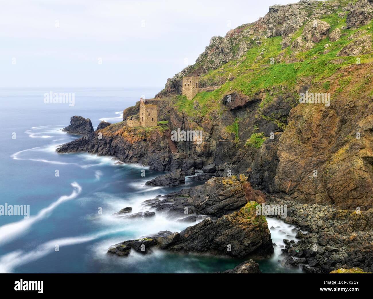 The Crowns engine houses, Botallack tin mines, Penwith, Cornwall ...