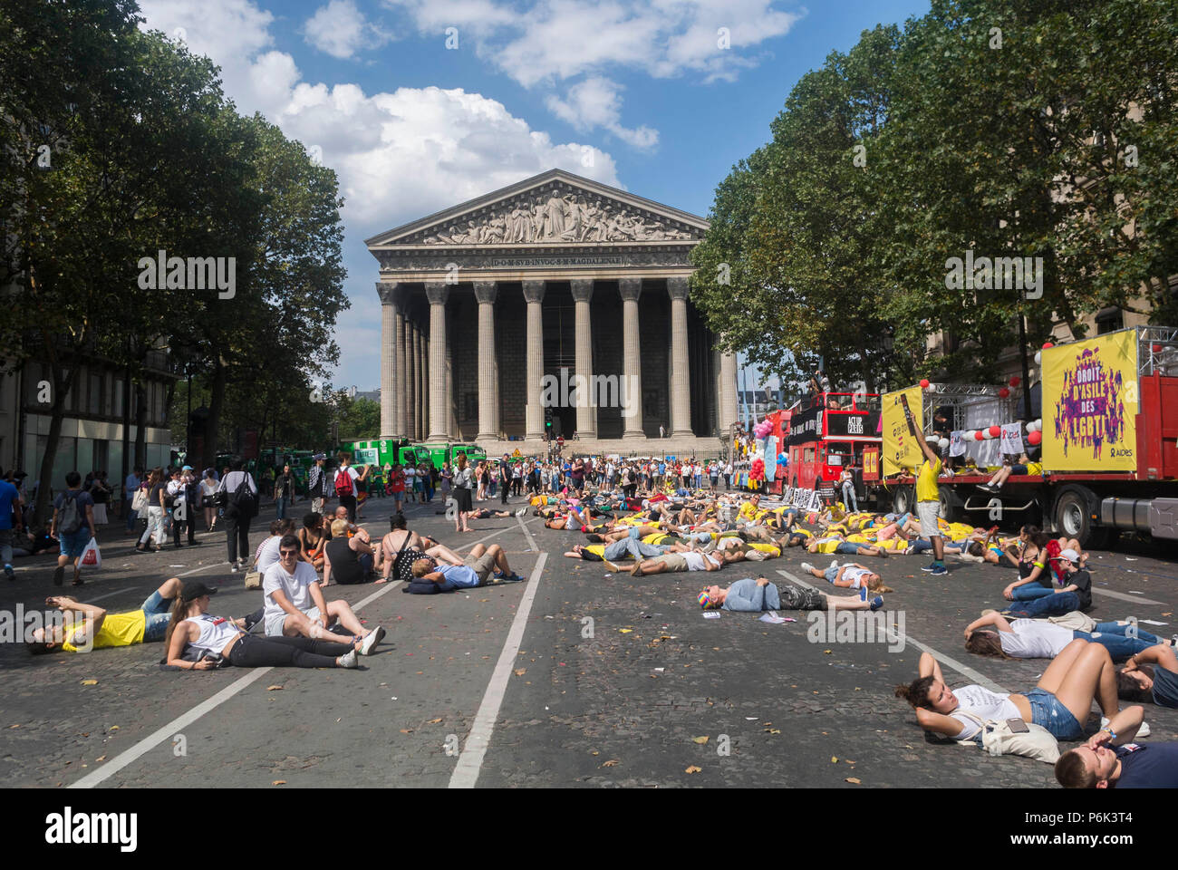 Paris, France, French AIDS protest Activists demonstrating, at Annual ...