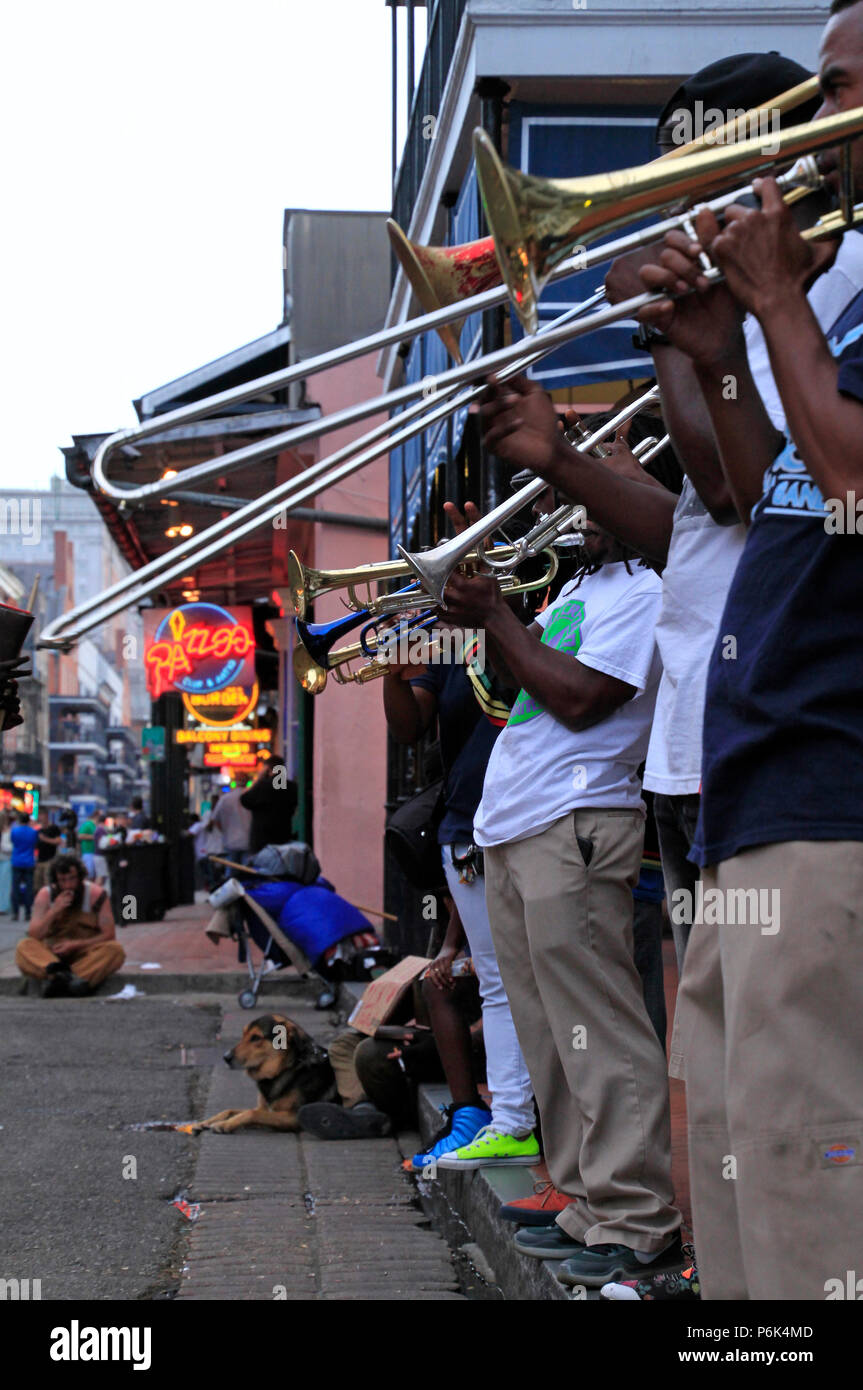 12 April 2015 - New Orleans, Louisiana: Jazz musicians performing in ...