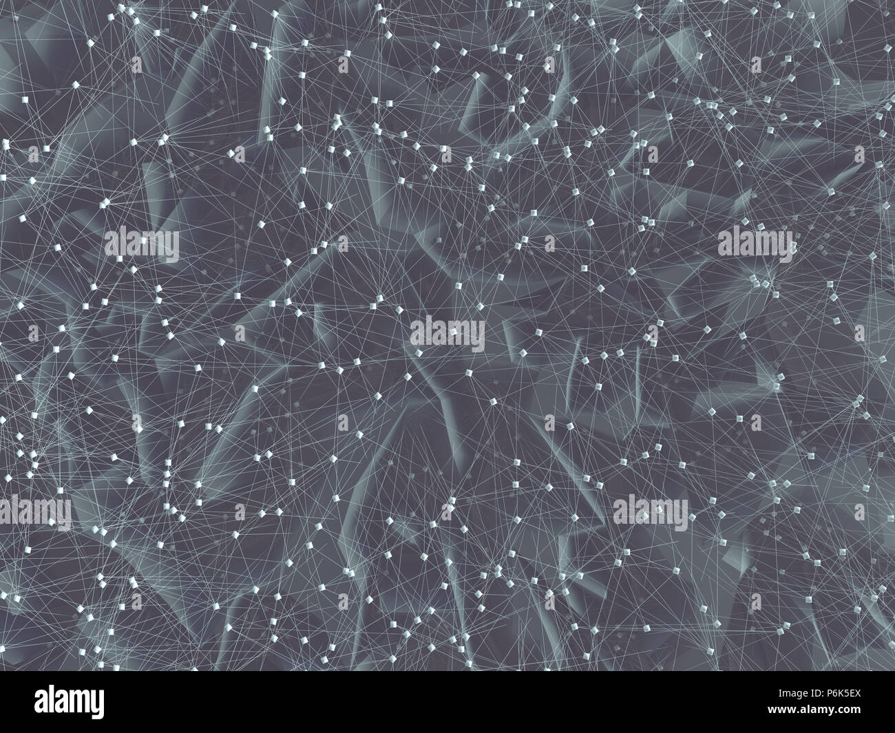 3d Illustration Abstract Background Image Connections In Lines And Geometric Triangular Shapes