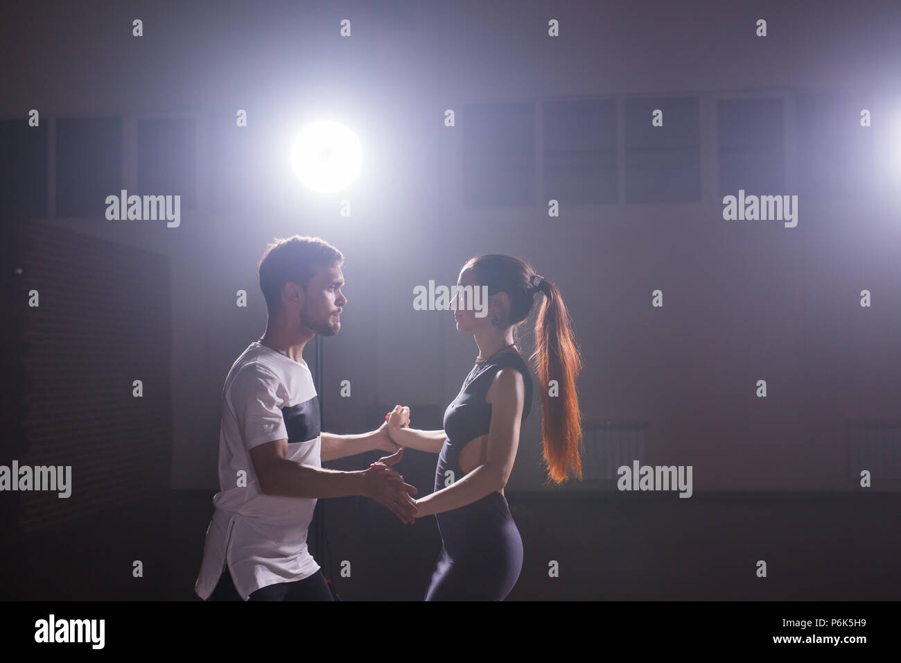 Young love couple dancing social danse kizomba or bachata Stock Photo ...