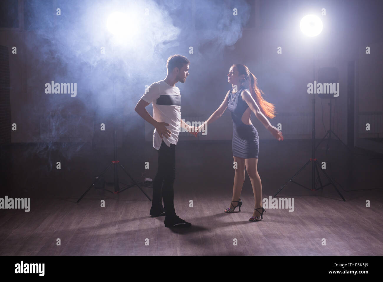 Young love couple dancing social danse kizomba or bachata Stock Photo ...