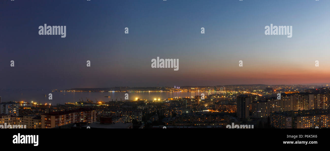 Panorama of Baku at sunset of the day Stock Photo - Alamy