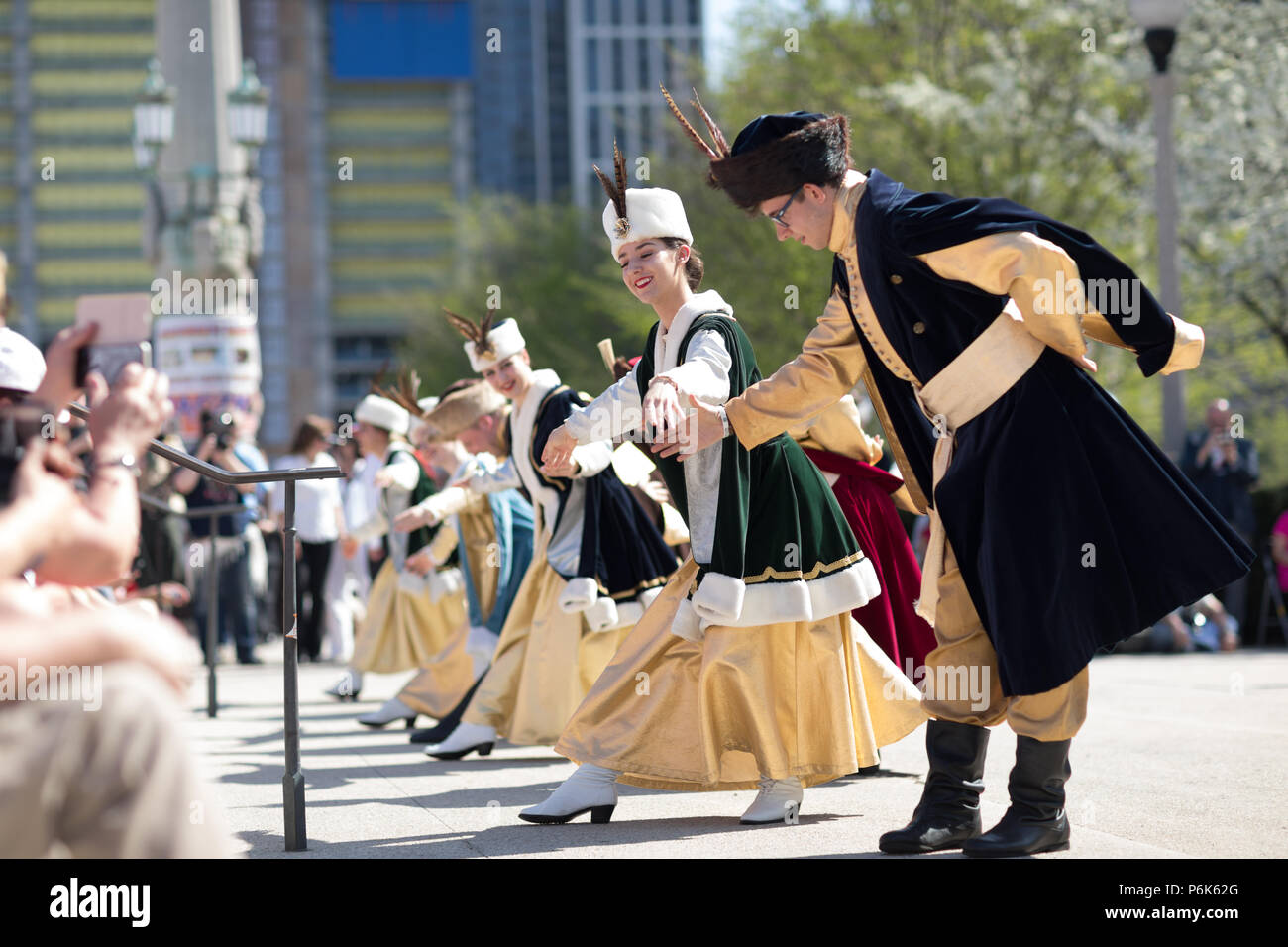 Chicago, Illinois, USA - May 05, 2018 Members of Polonia, polish folk ...