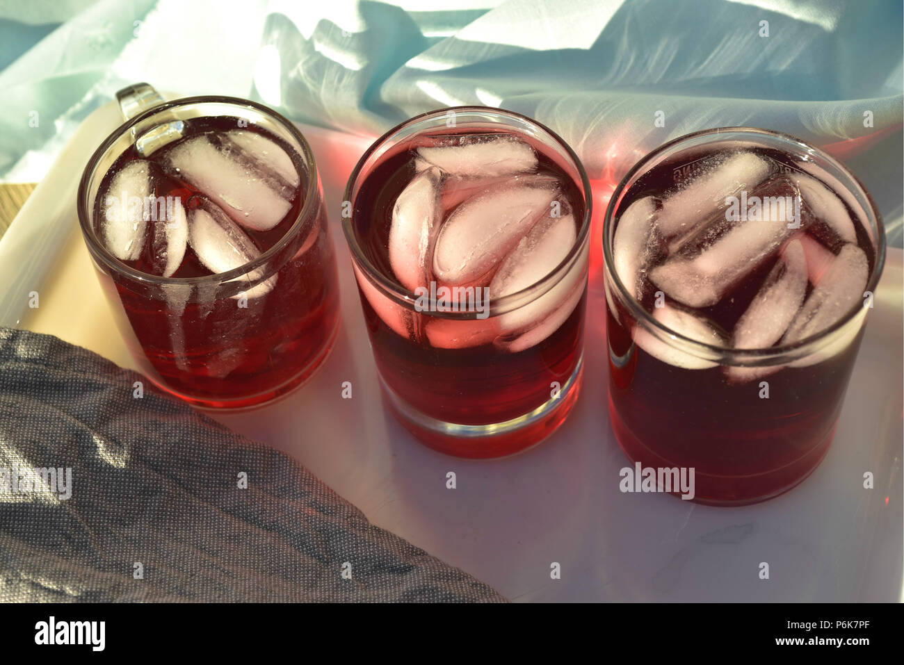 ice tea made with Hibiscus flower petals Stock Photo - Alamy