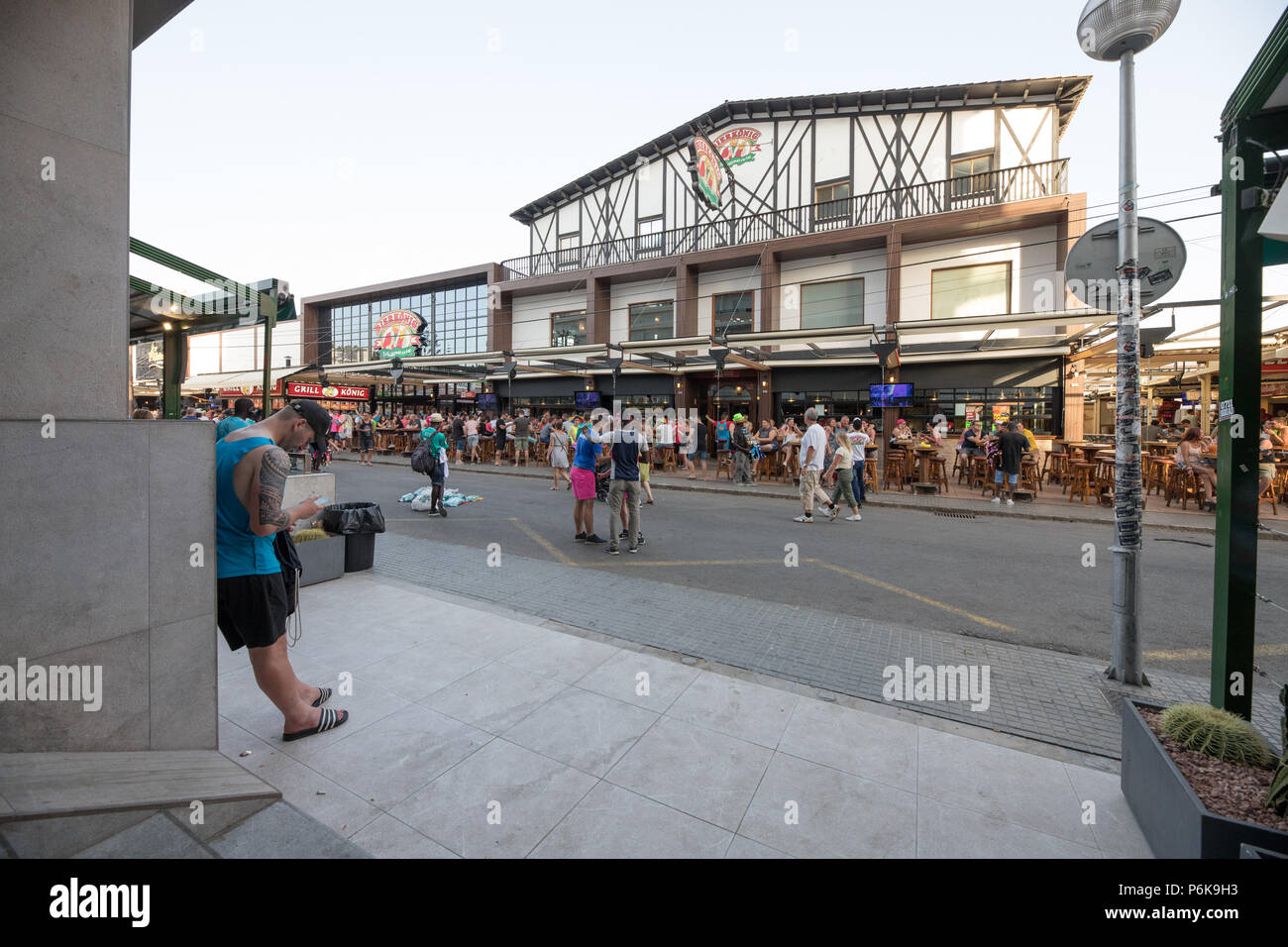 Mallorca tourism, El Arenal, famouse German touristic place, scene in ...