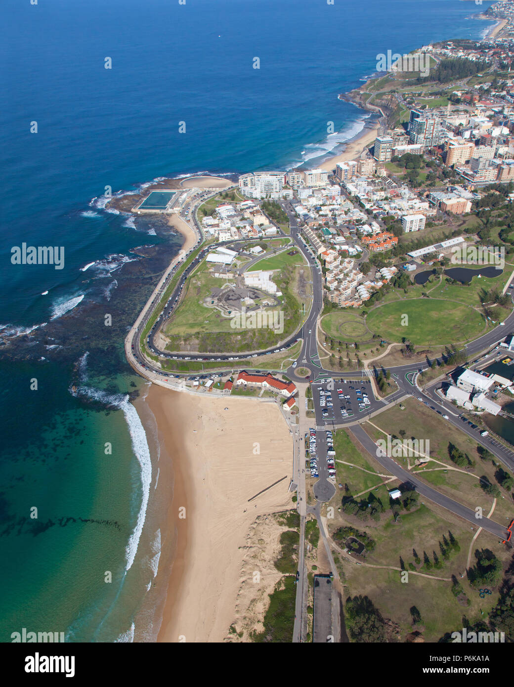 Nobbys and Newcastle beach from helicopter. These two great beaches ...