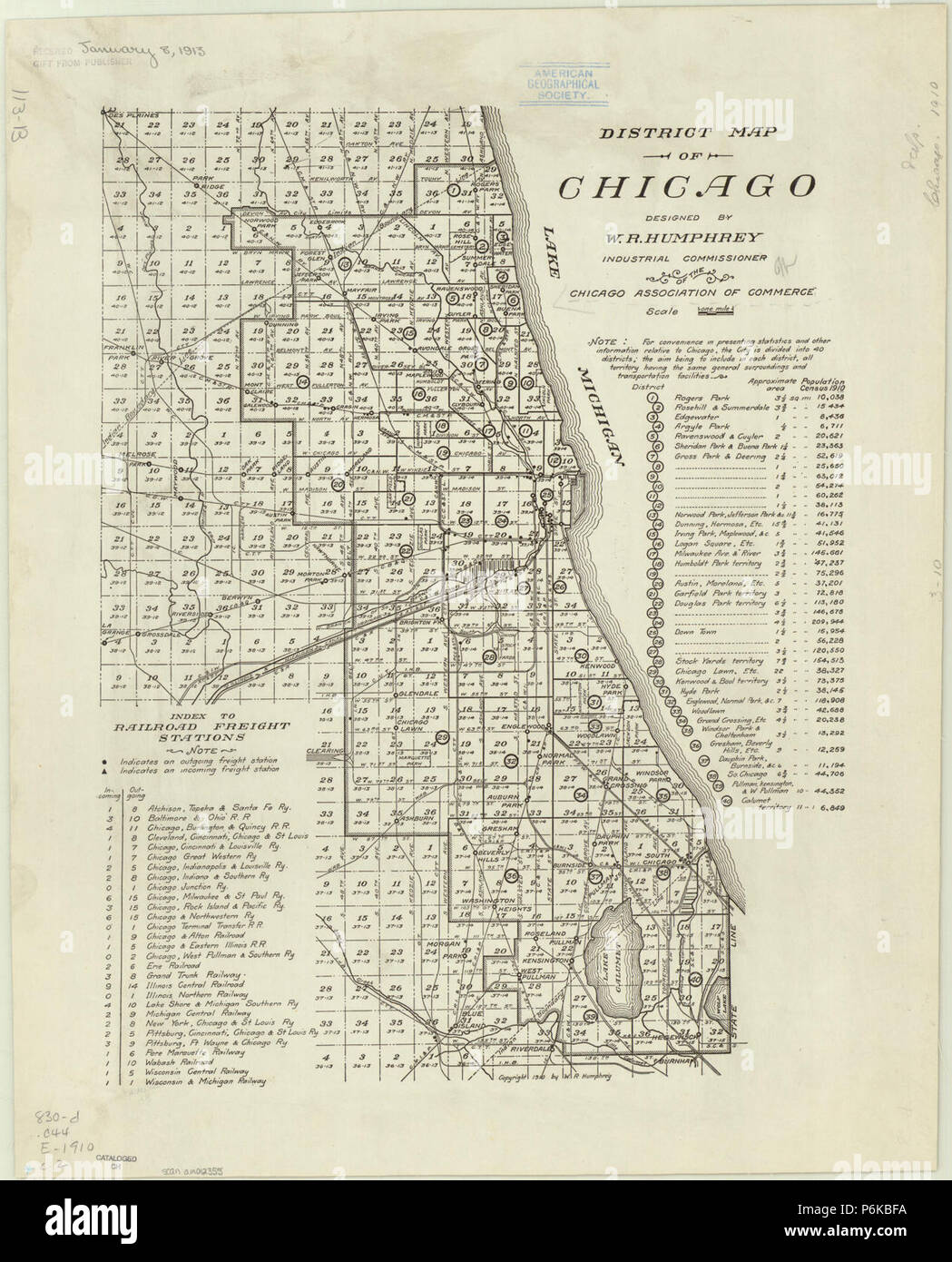 1910 District map of Chicago Stock Photo - Alamy