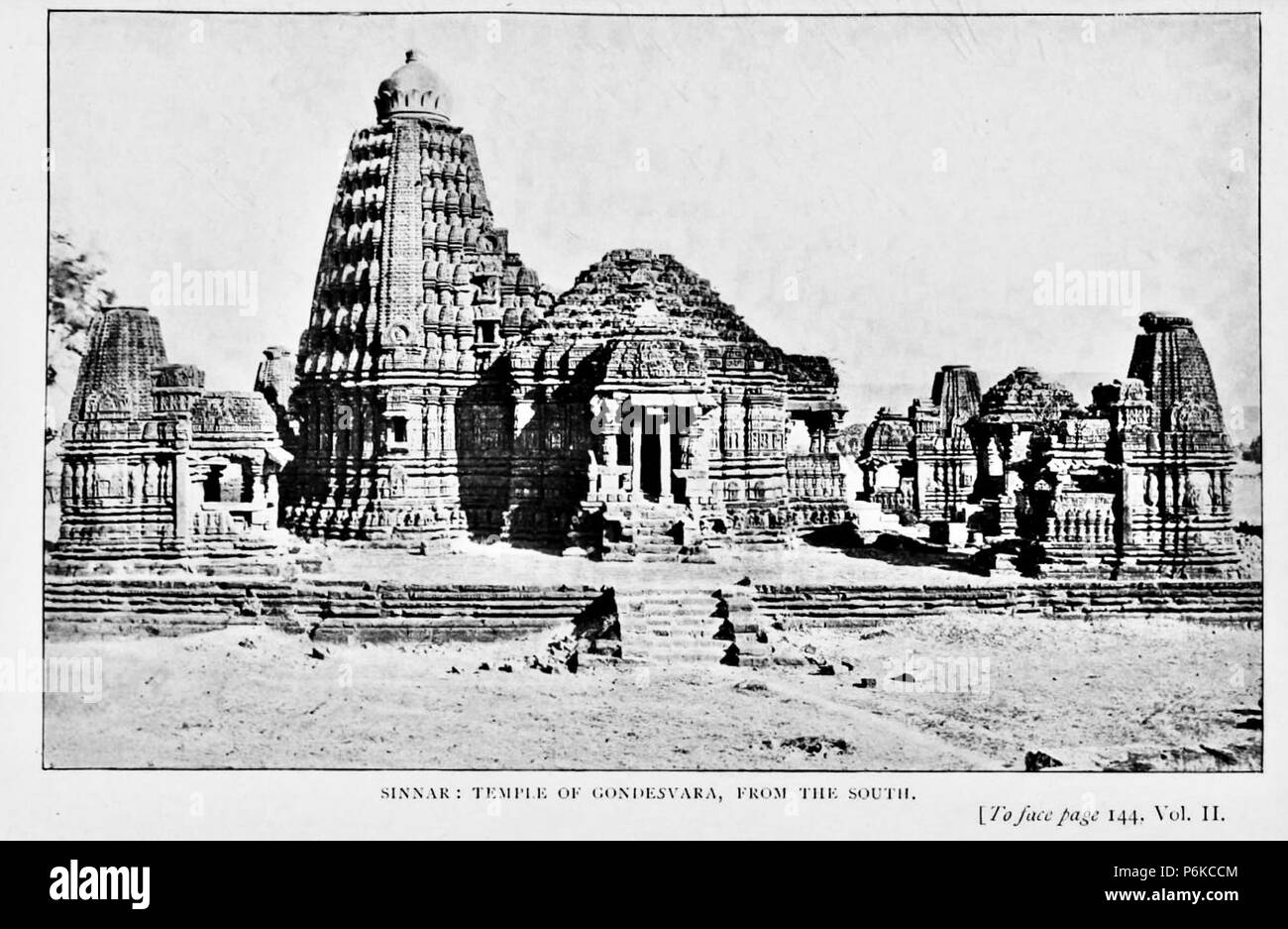 1910 photo of Nagara style Gondeshwar Temple, Sinnar Nashik, India ...