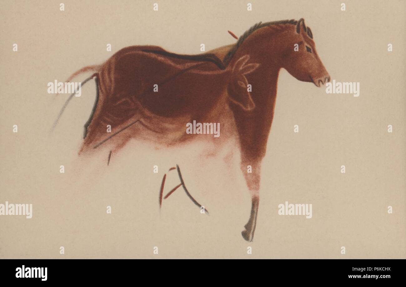 Ilustración de una pintura rupestre de las cuevas de Altamira ...