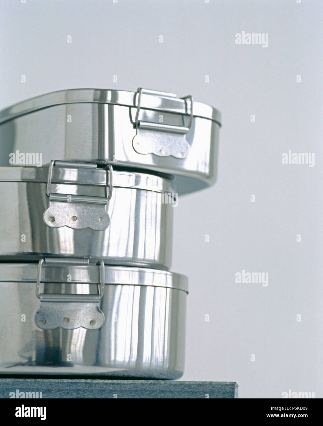 Close-up of stack of stainless steel tiffin boxes Stock Photo - Alamy