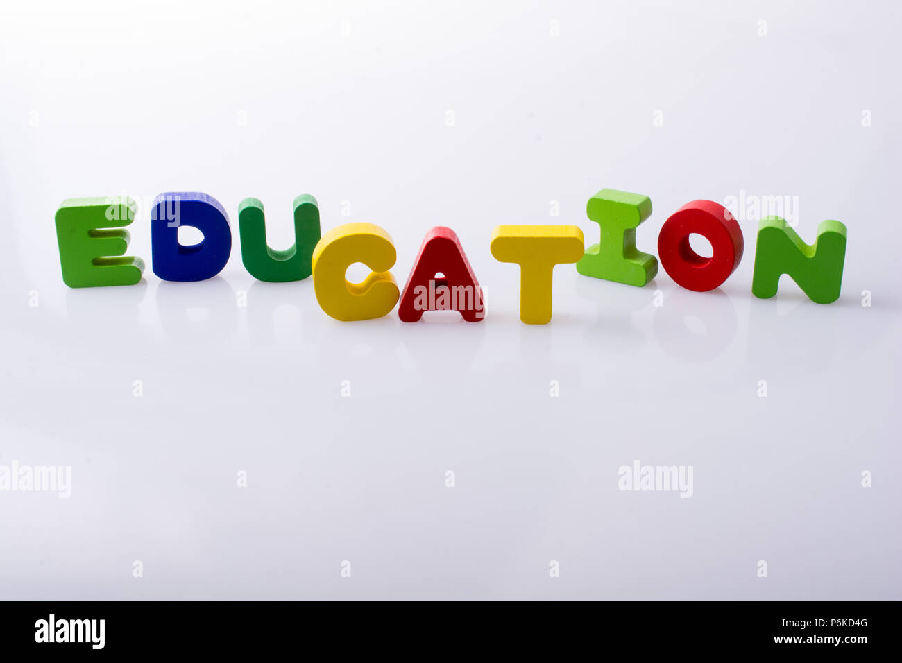 the word EDUCATION written with colorful letter blocks Stock Photo - Alamy