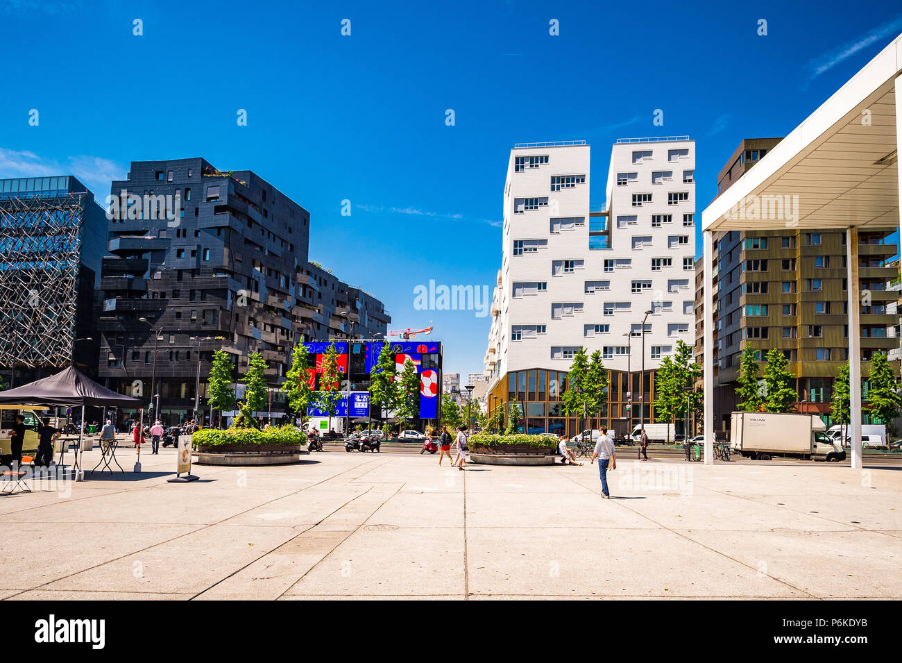 Unusual buildings using modern architecture in Paris, France Stock ...