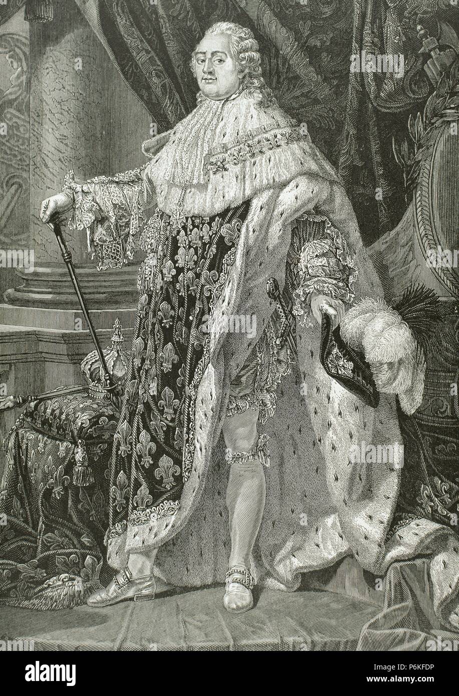 Louis XVI (1754-1793). King of France. Portrait. Engraving, 19th ...