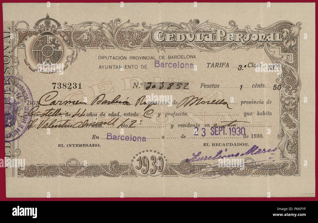 Cédula personal hi-res stock photography and images - Alamy