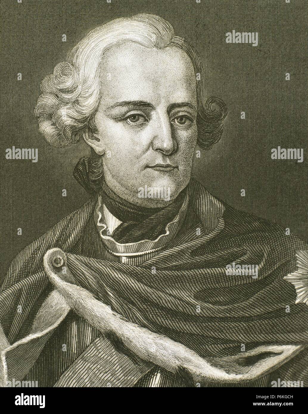 Frederick II the Great (1712-1786). King of Prusian and Elector of ...