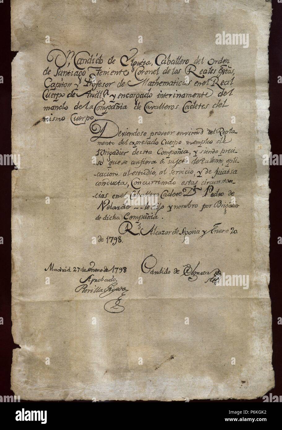 Signing of pedro velarde hi-res stock photography and images - Alamy