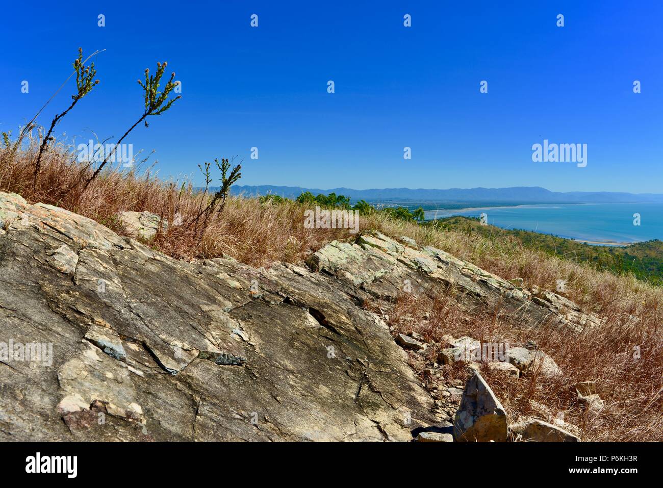 Scenery and tracks as scene from the top of Mt Marlow, Many peaks hike ...