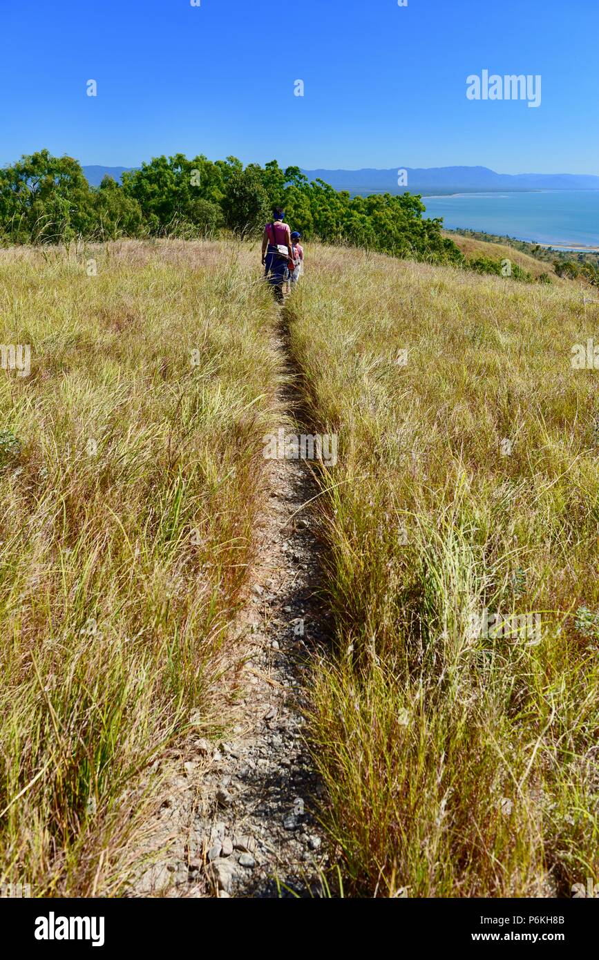 Scenery and tracks as scene from the top of Mt Marlow, Many peaks hike ...