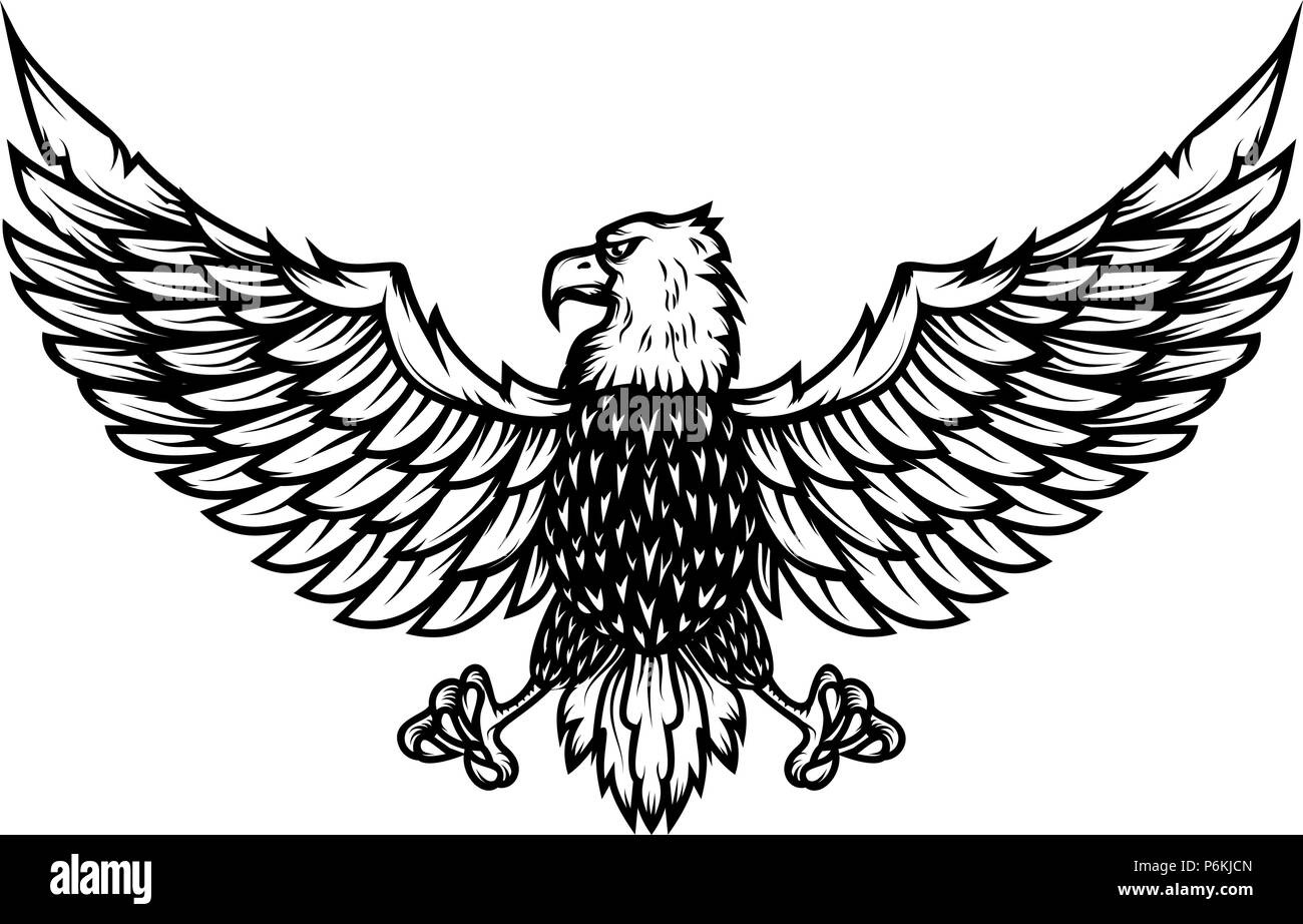 Eagle illustration on white background. Design element for poster, card ...