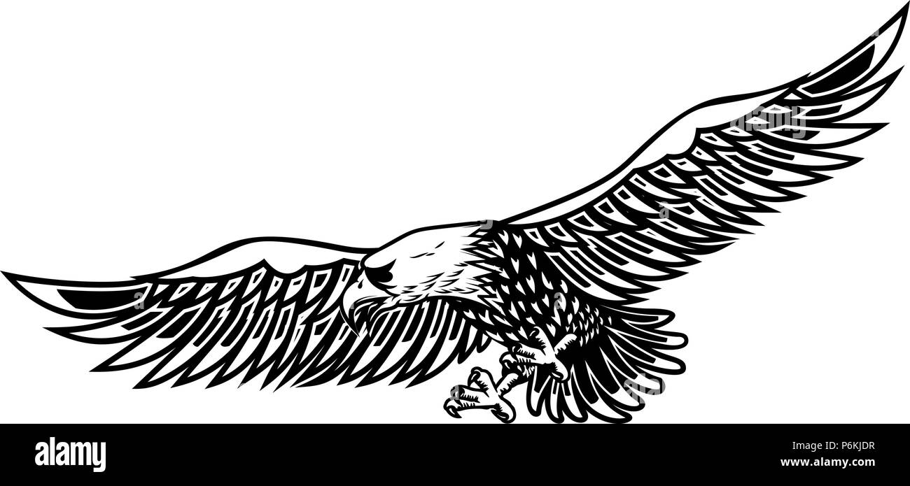 Eagle illustration on white background. Design element for poster, card ...