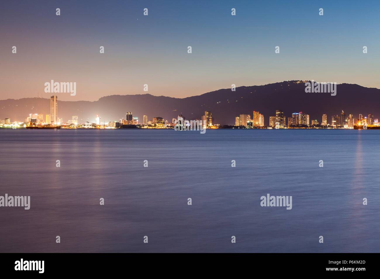 George Town City high rise building view with mountain and sea, Penang Malaysia Stock Photo - Alamy