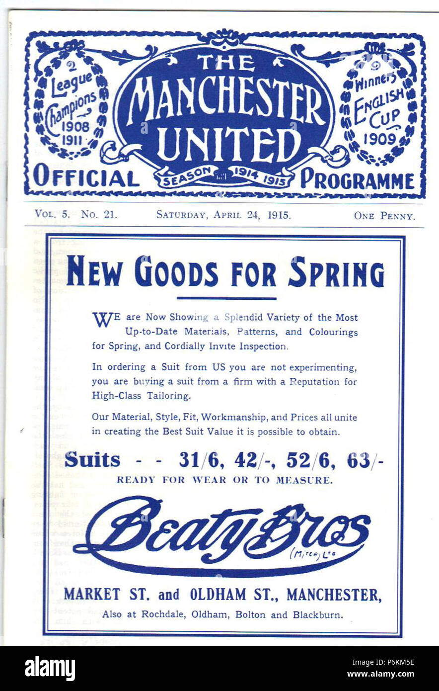 Cup final programme hi-res stock photography and images - Alamy