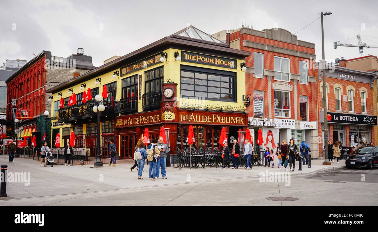 Ottawa, Canada - May 15, 2017. People walking at old town in Ottawa ...